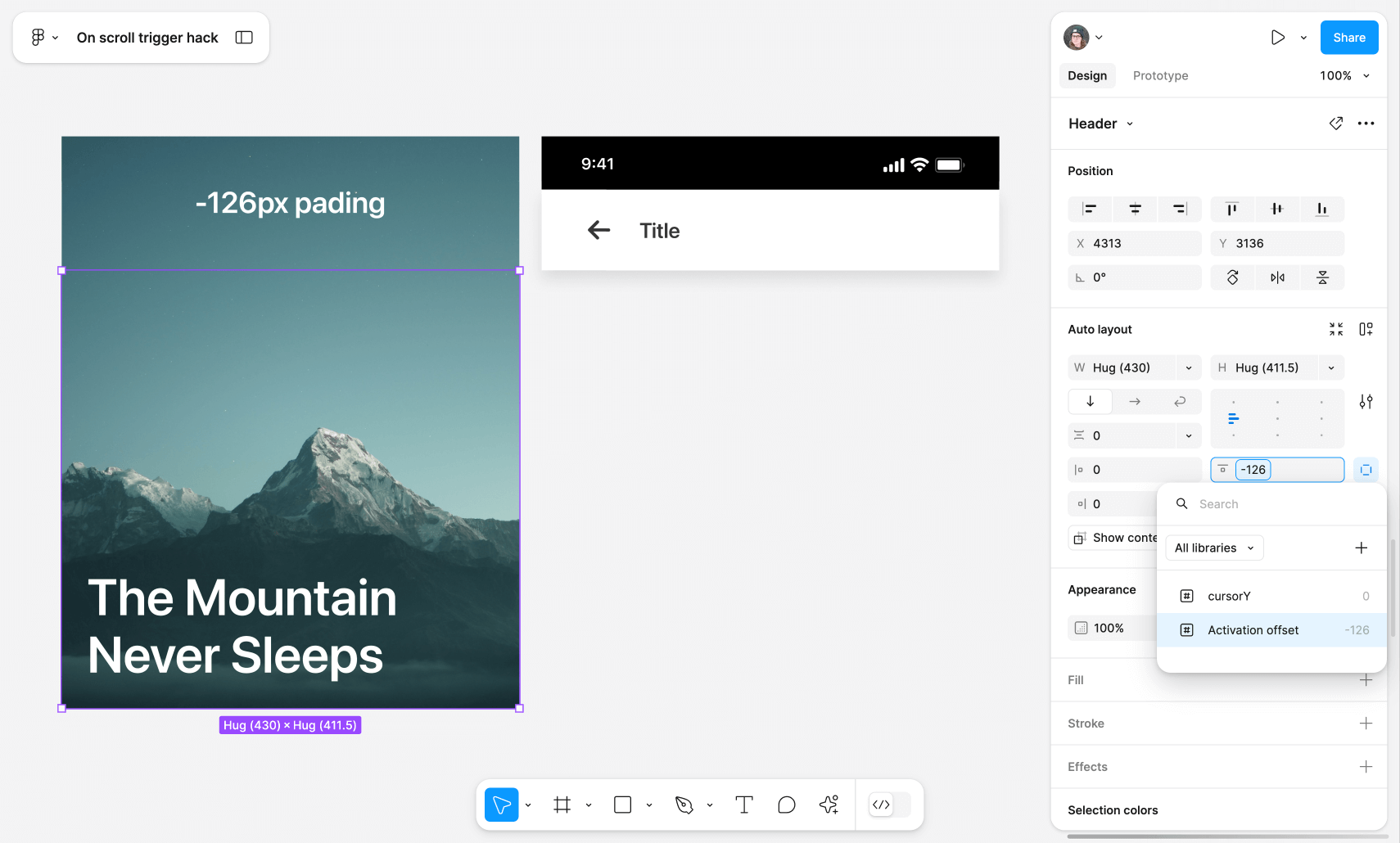 On scroll trigger hack